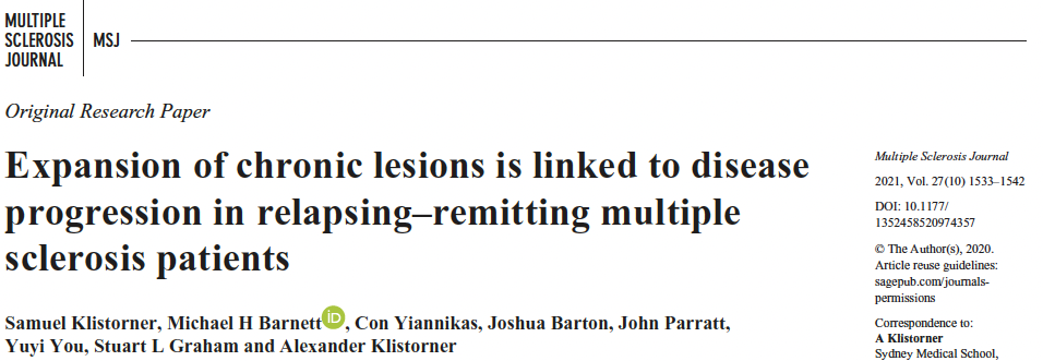 Expansion of chronic lesions is linked to disease progression in ...